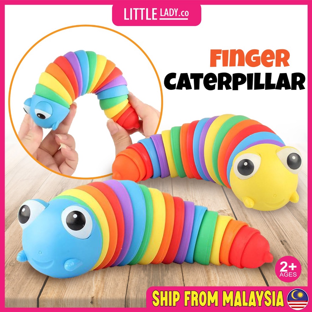 Tiktok Mainan Viral Fidget Finger Slug Articulated Sticky Stretch Slug ...