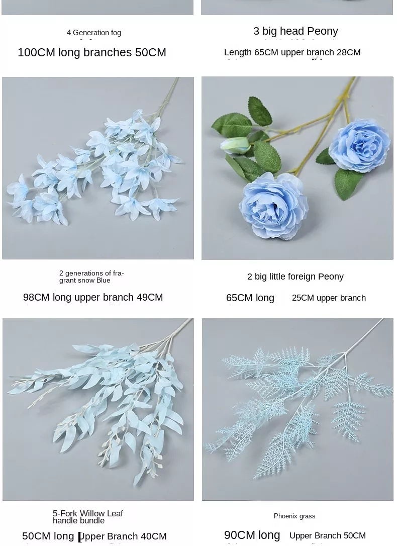 Blue series artificial flower blue simulation green blue wedding theme ...
