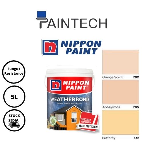 Nippon Weatherbond Paint Orange Color (Interior) Cat Dinding - 1L ...