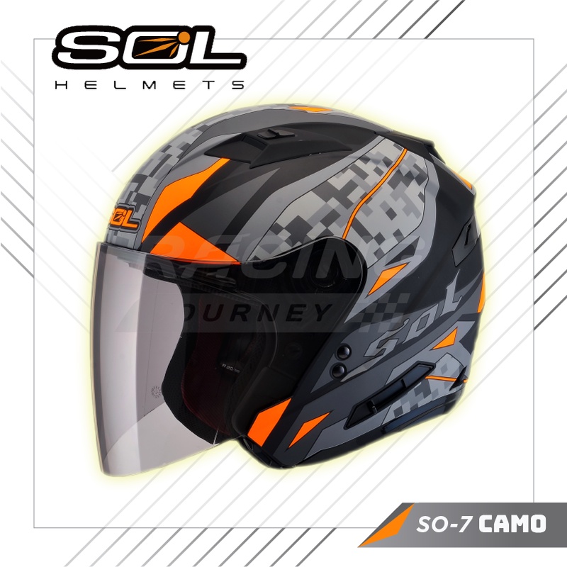 DOT Helmet Motor Cross Open Face SO-7 CAMO - SOL HELMET Exclusive Distributor | Shopee Malaysia