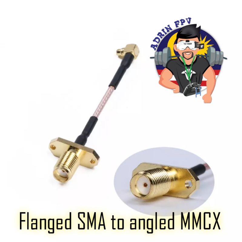 MMCX to SMA Wing Adapter Female Flange Panel Mount Length 10cm 20cm ...