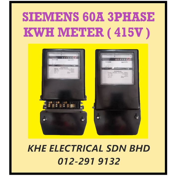 SIEMENS 60A 415V 3PHASE KWH METER | Shopee Malaysia