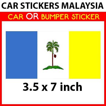 Car Sticker OR Bumper Sticker - Pulau Pinang Penang Flag Stiker Bendera ...
