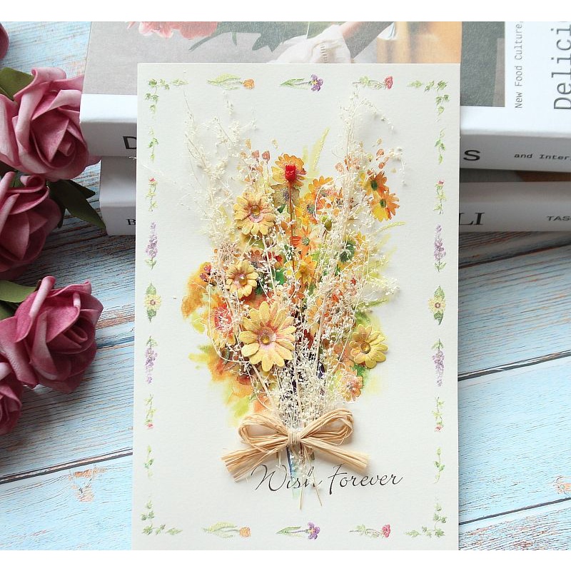 Kad Ucapan Yang Cantik Dengan Bunga Kering/ Beautiful Greeting Card ...