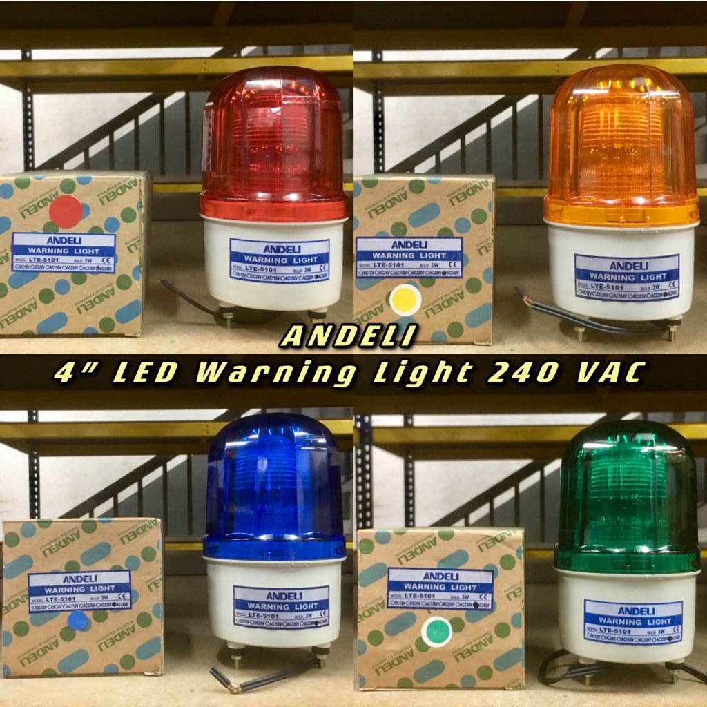 ANDELI LTE-5101 4" LED WARNING LIGHT 240VAC (R,Y,B,G) | Shopee Malaysia