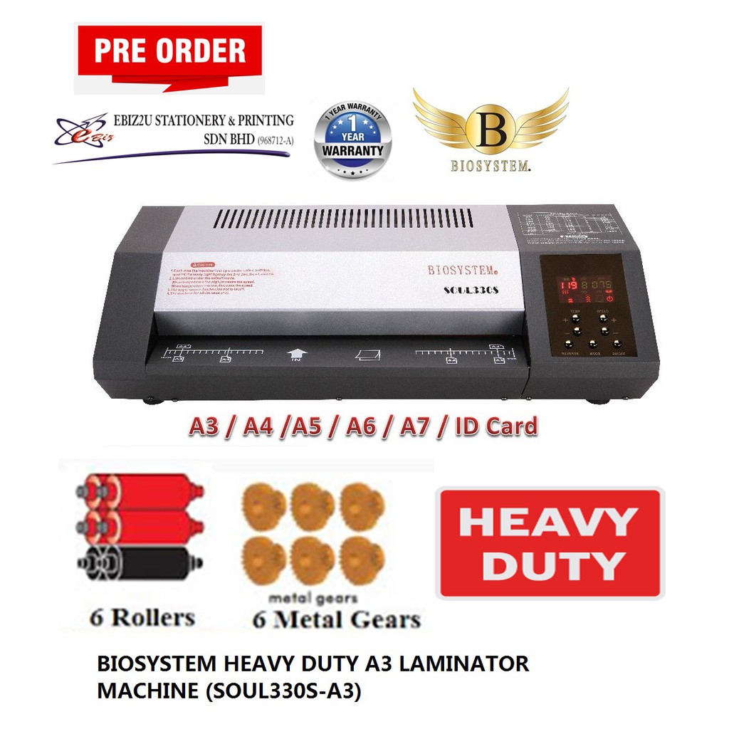 BIOSYSTEM HEAVY DUTY A3 LAMINATOR MACHINE (SOUL330S-A3) (Laminator ...
