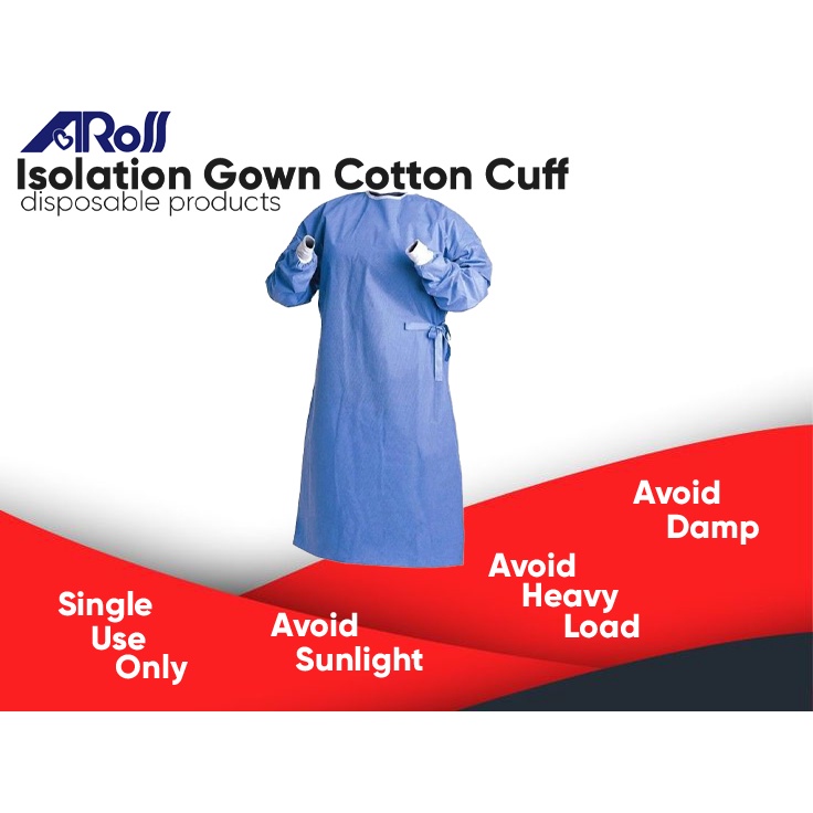 Primes Isolation Gown With Elastic Blue Color 10pcs/pkt / Gaun ...