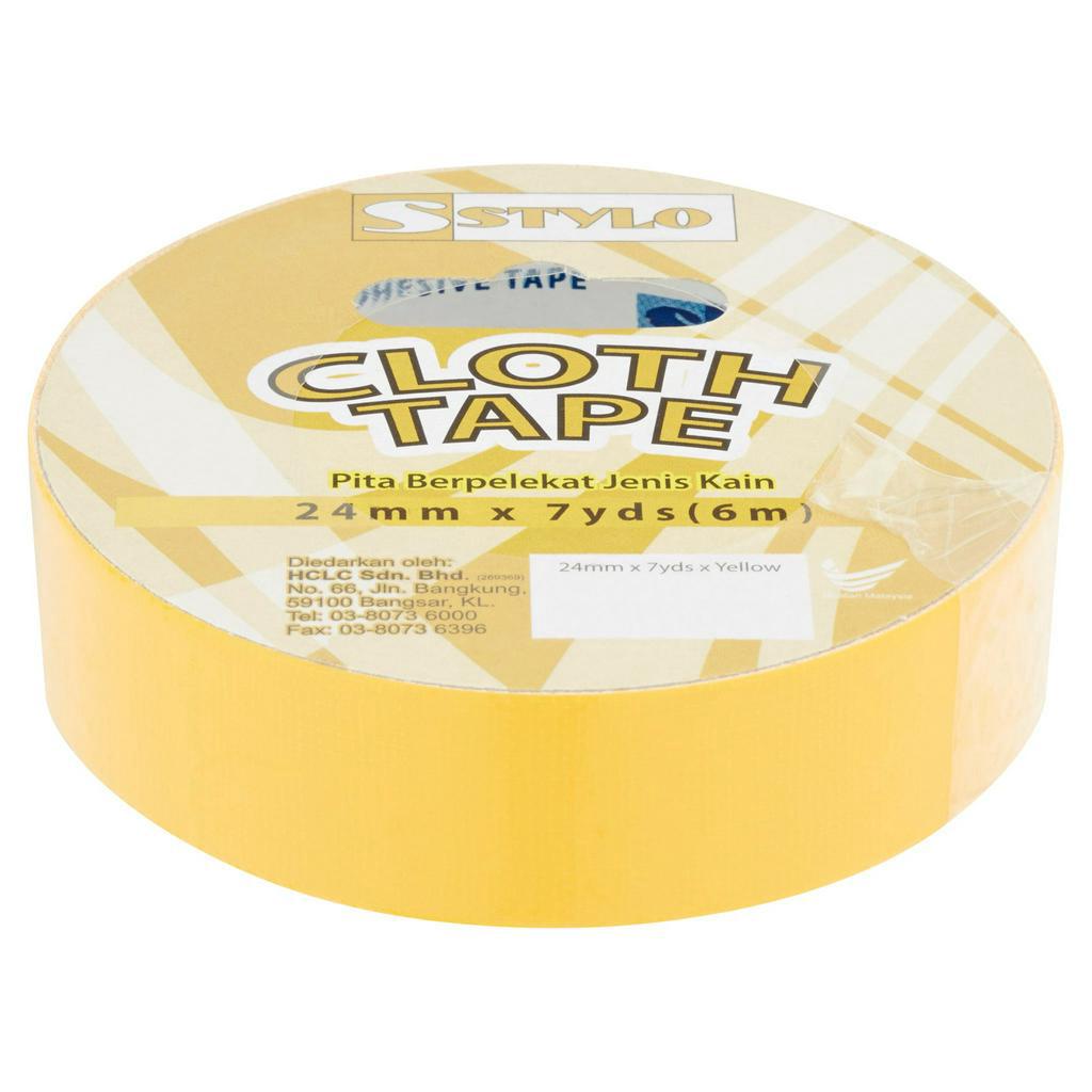 Stylo Yellow Cloth Tape 24mm x 7 Yds (6m)