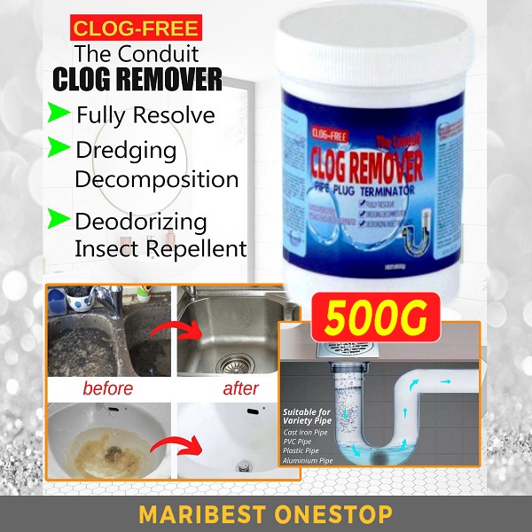 500g Clog Free The Conduit Clog Remover Terminator Toilet Pipe Plug ...
