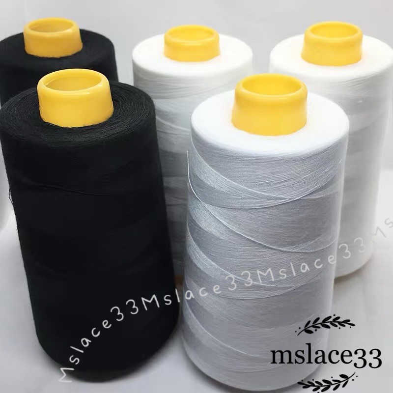 Benang Kain/ Benang Jahit/ Sewing Thread Hitam & Putih 4000m | Shopee ...