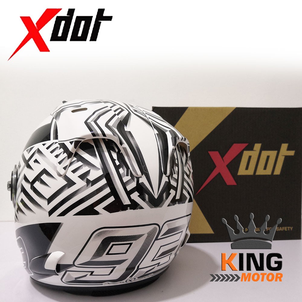 X-DOT HELMET G626A WHITE BLACK | Shopee Malaysia