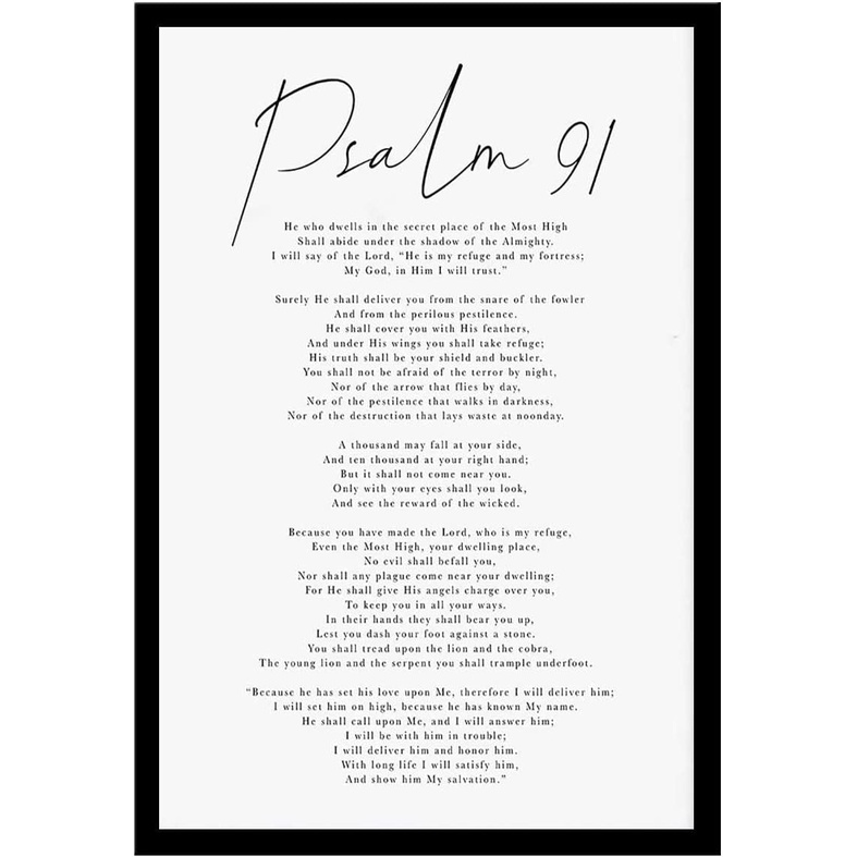 Psalm 91 Bible Verse Wall Art Print Psalm Poster Christian Poster ...