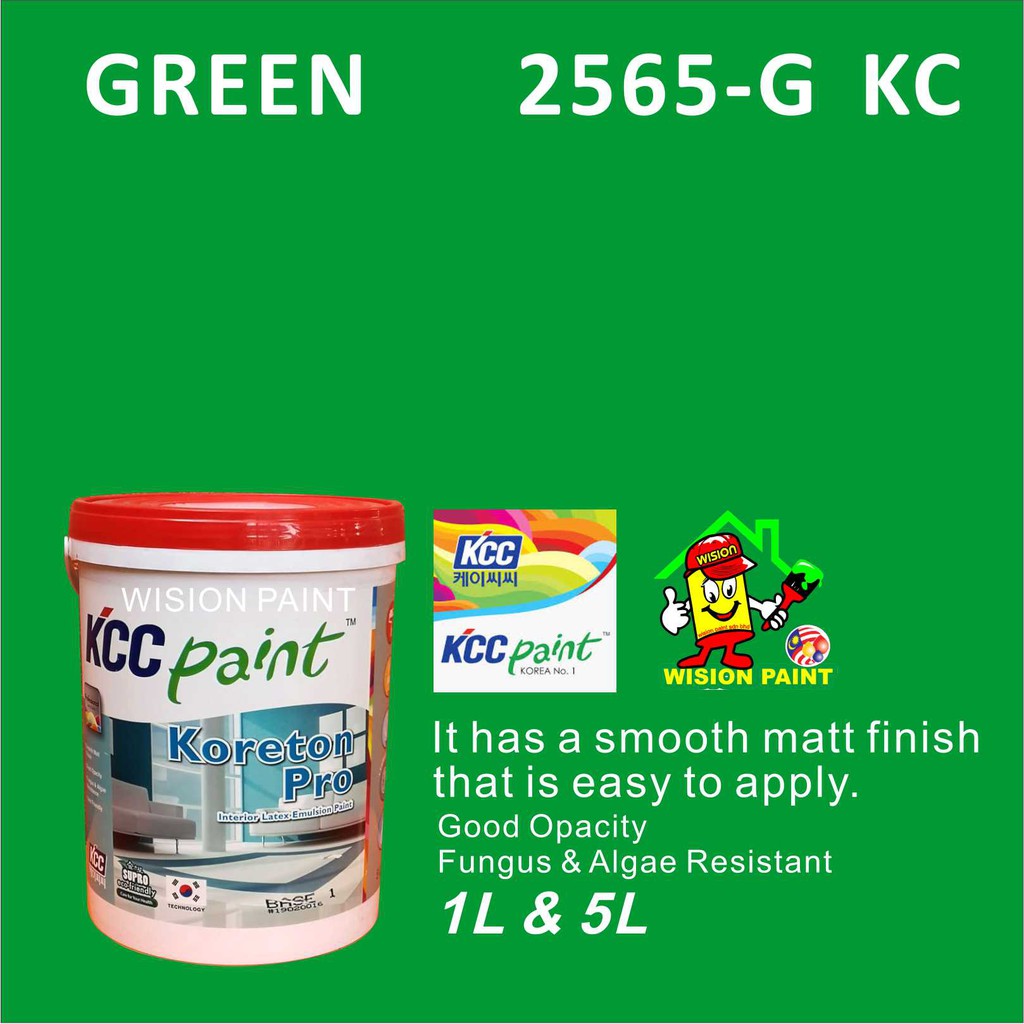 GREEN 2565-G KC ( 5L ) KCC PAINT INTERIOR KORETON PRO PROFESSIONAL ...