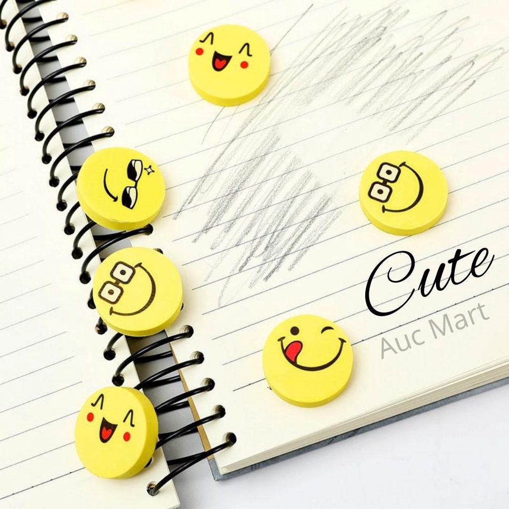 Cute Eraser / Smiley Emoji / Pemadam Pensil Comel Kids / Cute Emoticon ...
