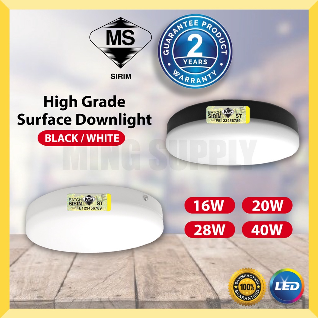 MS_ SIRIM LED Surface Downlight 16W 20W 28W 40W Round Black White Frame ...