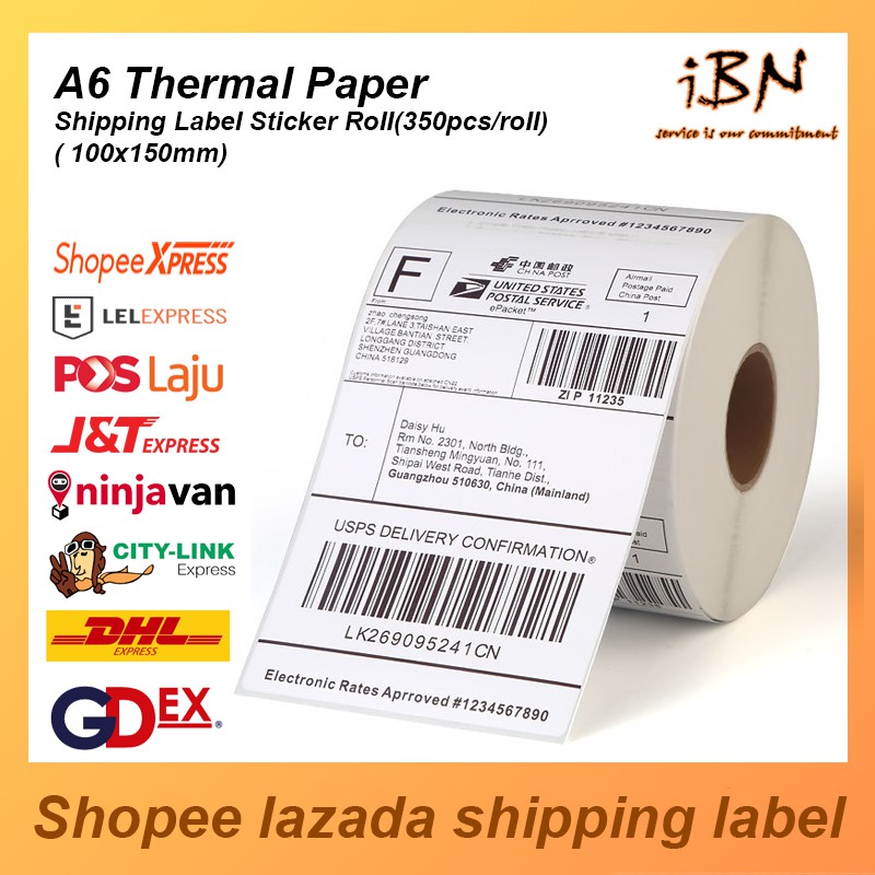 Shopee | Lazada - A6 Thermal Label Thermal Printer Waybill Thermal ...
