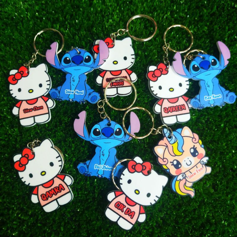 Customized Acrylic Keychain 5cm (boleh letak Nama) | Shopee Malaysia
