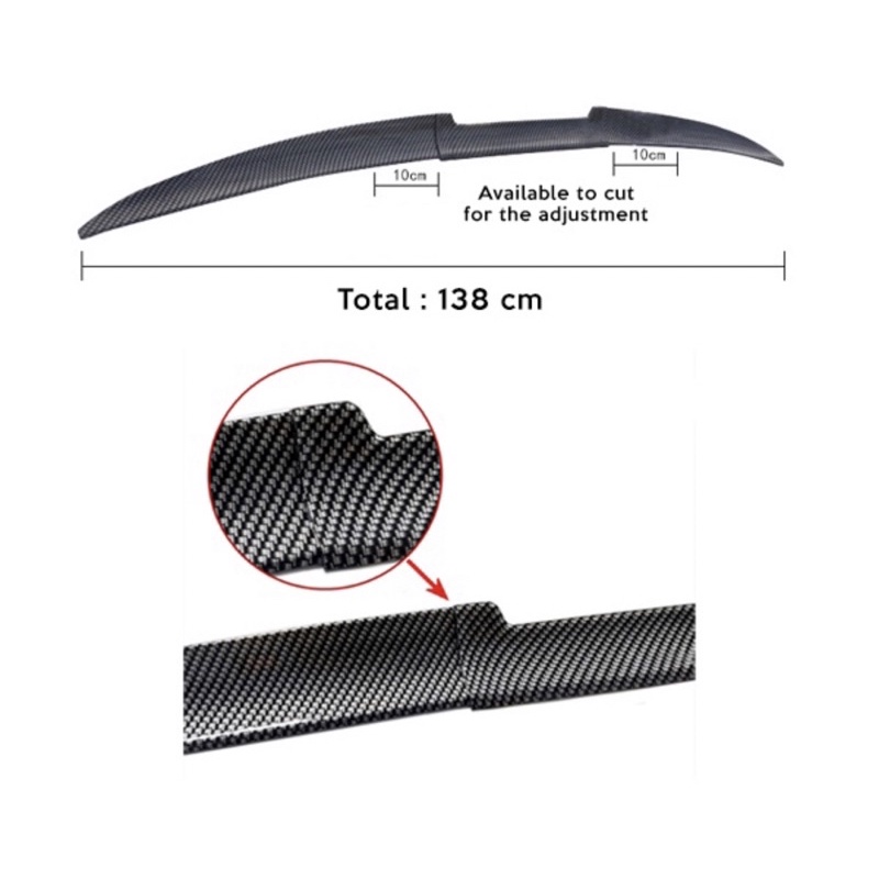 Universal Adjustable Spoiler Carbon Fiber Design ( 3pcs) | Shopee Malaysia