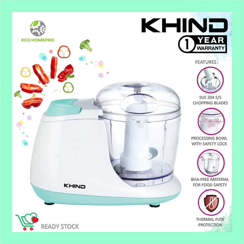Khind Mini Food Chopper FPC808 (Mint) | Shopee Malaysia