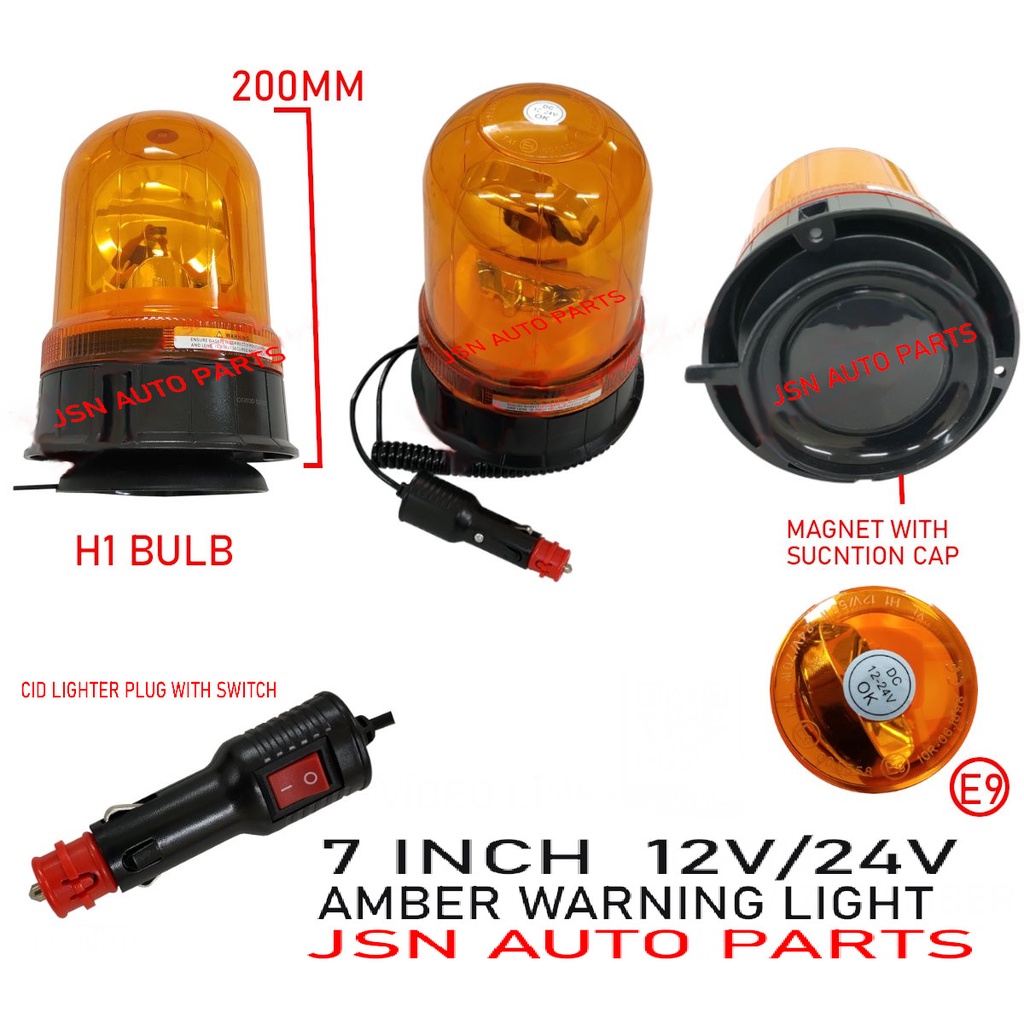 7" INCH 12V/24V WARNING LIGHT (H1) AMBER MAGNET TYPE | Shopee Malaysia