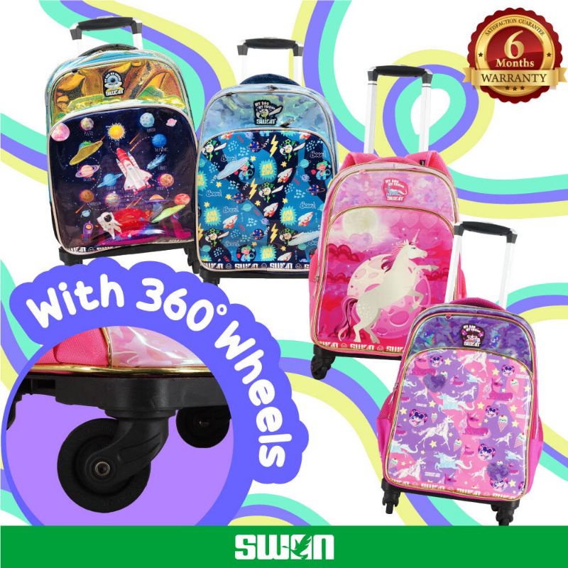 Swan Jenama Trolley Bag Sekolah Tarik koleksi 2022 size XL | Shopee ...