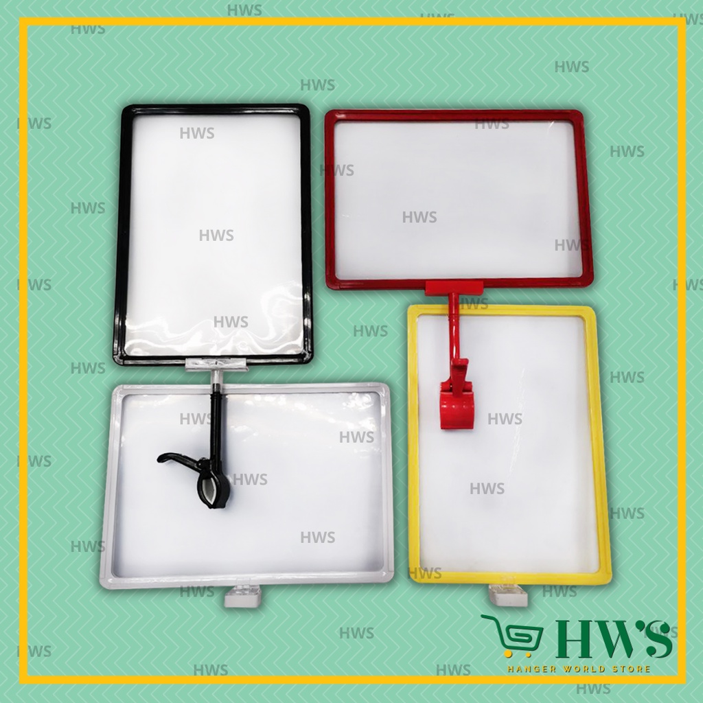 HWS A4 PLASTIC DISPLAY STAND / A4 PLASTIC PAPER HOLDER WITH CLIP OR ...