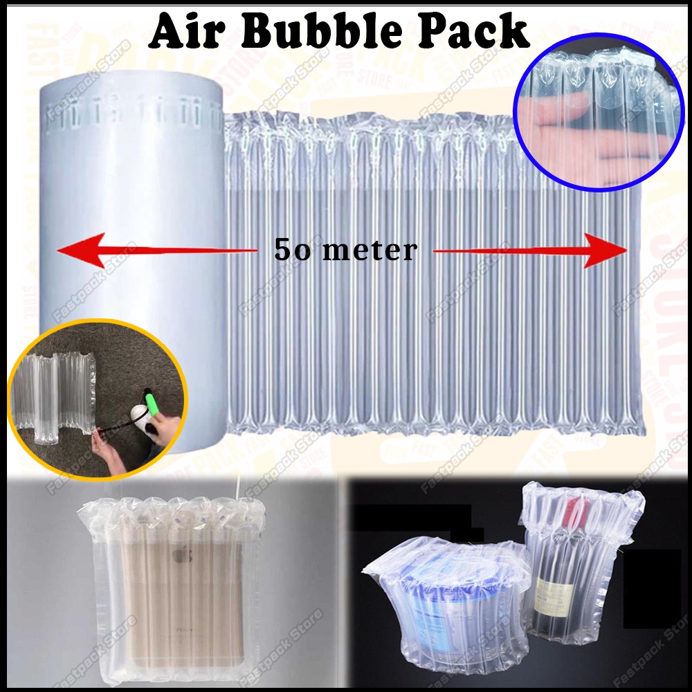 Inflatable Air Bubble Pack Air Packaging Protective Bubble Tube - 50M ...