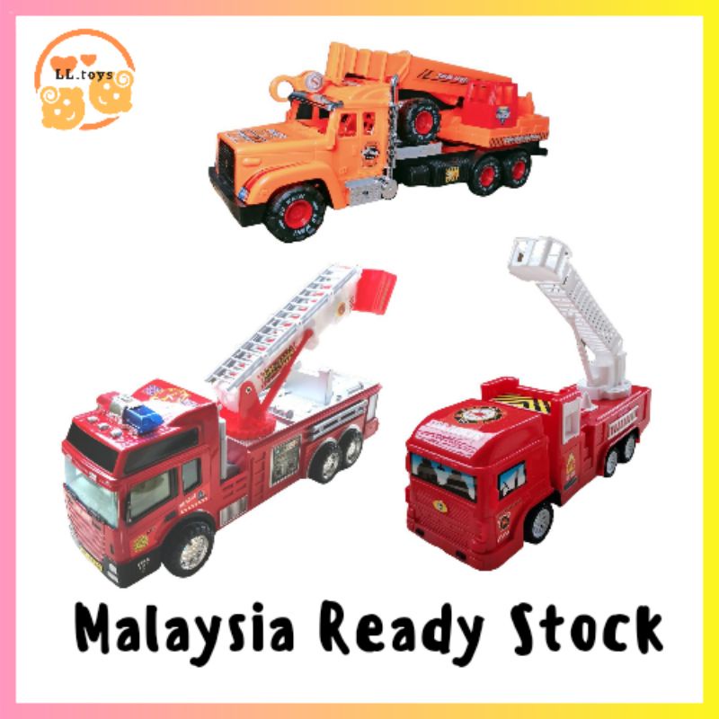 Fire Truck Toys Lorry Bomba Construction Truck Lori Mainan ...