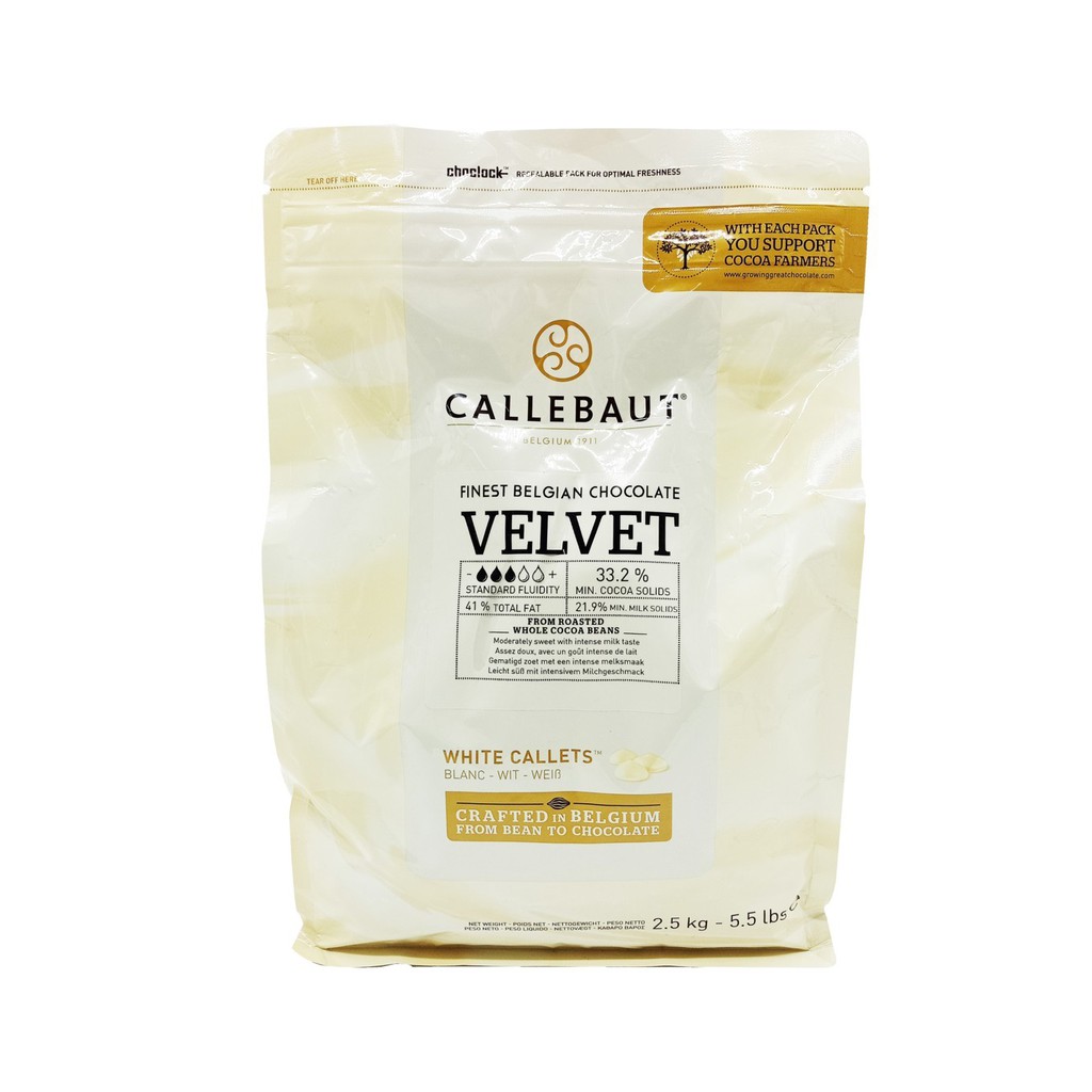 CALLEBAUT, VELVET WHITE CHOCOLATE, FINEST BELGIAN CHOCOLATE [FOAMBOX ...