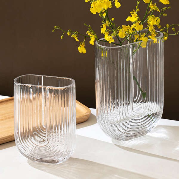 Nordic Minimalis Glass Vase Creative U-Jenis Geometri Ruang Hidup Bunga ...