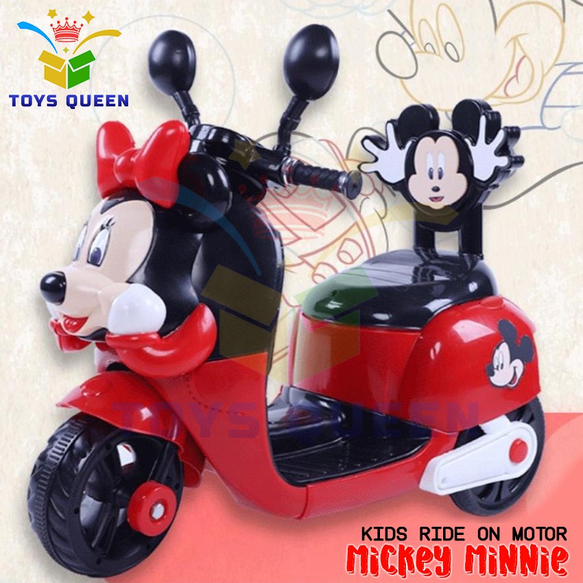 Kids Ride On Mickey Mouse Electric Motor Bike Rechargeable Tricycle ...