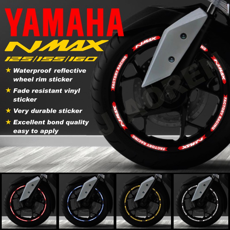 Reflective rim sticker motorcycle wheel stickers for yamaha nmax155 ...
