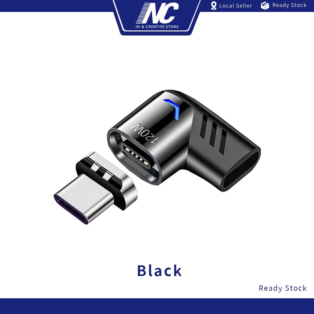 L-Shape 120W Strong Magnetic USB C to Type C Converter for Smartphone ...