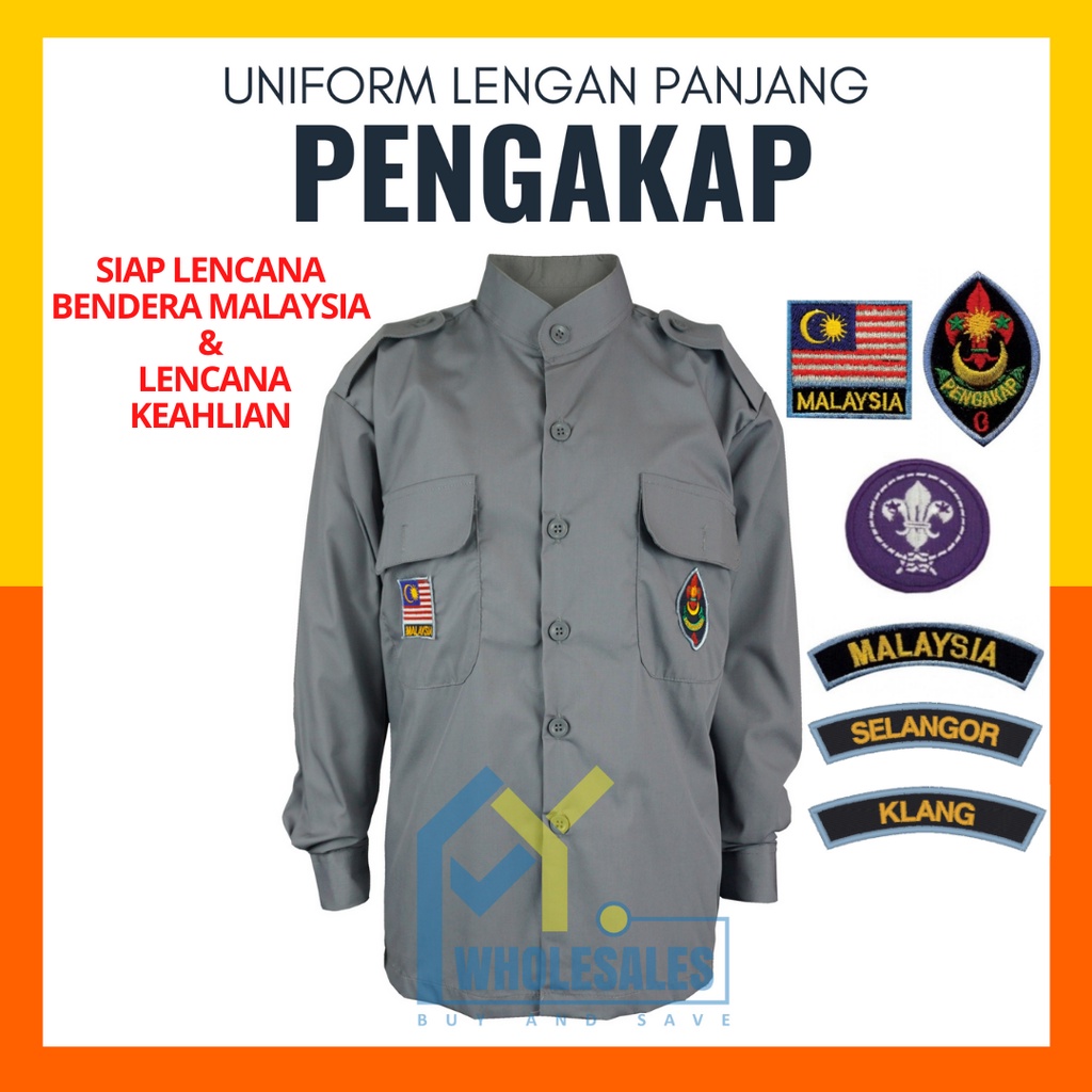 UNIFORM KADET PENGAKAP SCOUT DENGAN LENCANA ( LENGAN PANJANG ) - PK302 ...