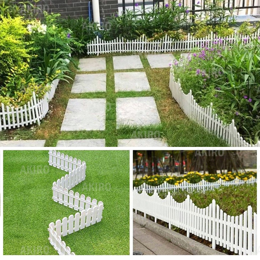 AKIRO Outdoor 60cm/49cm White Home Garden Fence Indoor Fencing ...