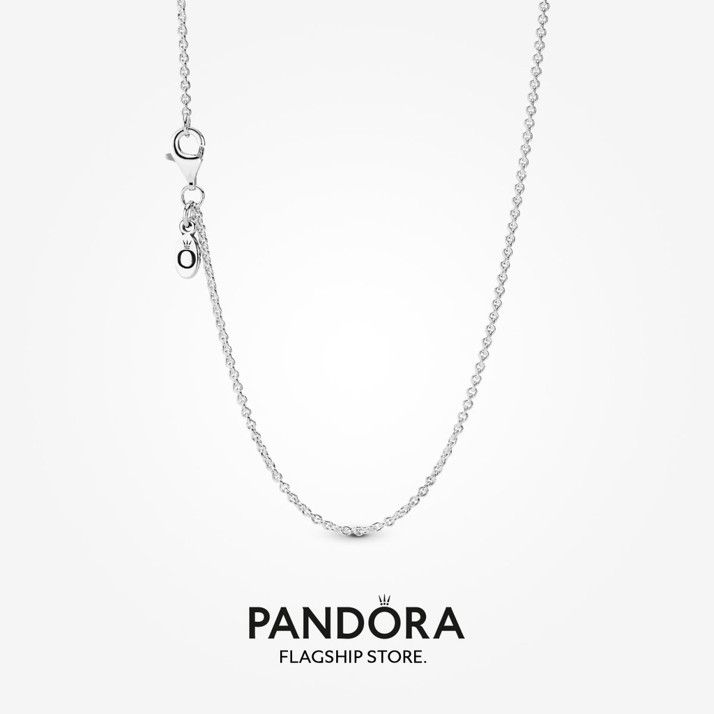 Pandora Adjustable Classic Cable Chain Silver Necklace (45cm) | Shopee ...