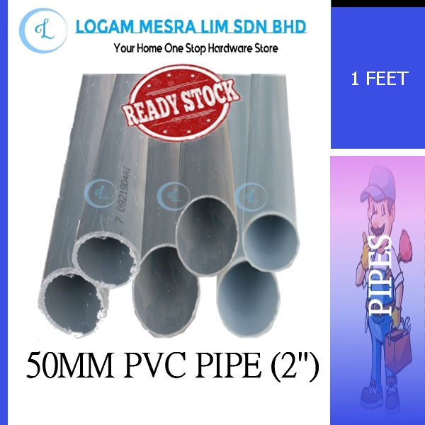 [READY STOCK] PVC PIPE 2" (50mm) CLASS 7, CLASS O (NO SIRIM) 3 FEET | Shopee Malaysia