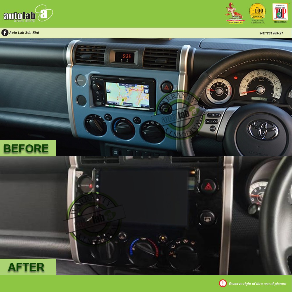 Big Screen Casing Android 9 inch Toyota Fj Cruiser 2013-2015 (UV Black ...