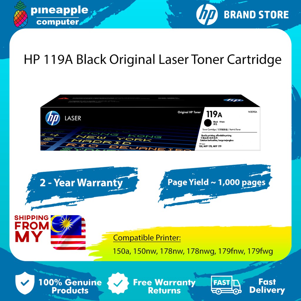 HP 119A Black Original Laser Original Toner Cartridge for HP 150 & 170 ...