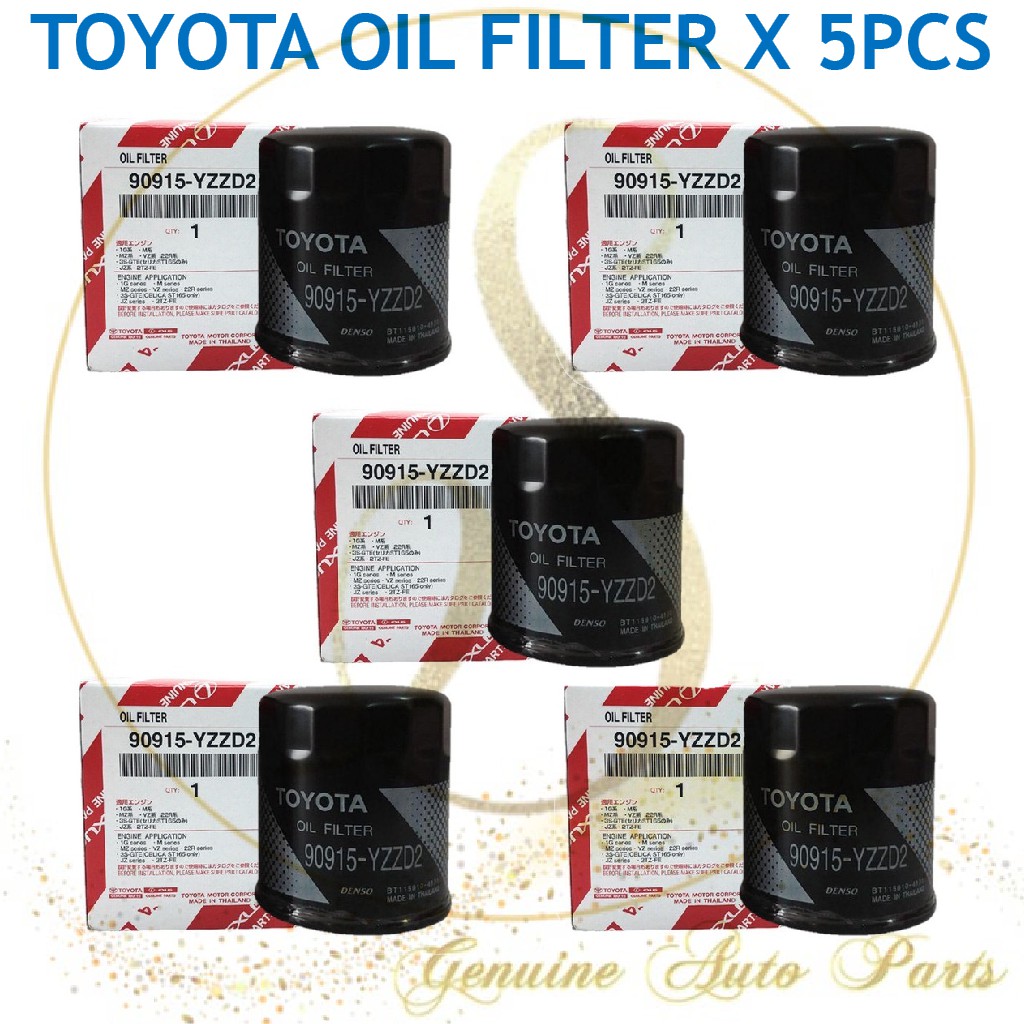 (100% Original) Toyota Genuine Oil Filter ( 5 PCS ) 90915-YZZD2 -Hilux ...