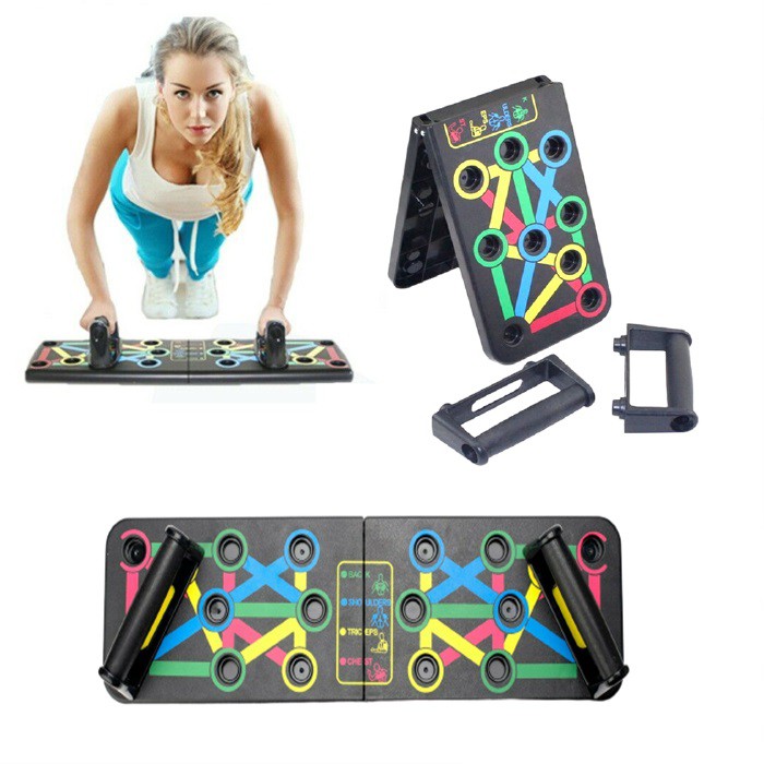 Foldable Push Up board Push Up bar Rack Board 14 in 1 Board [with 10 ...