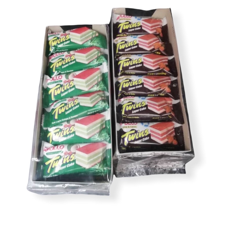 Apollo Twins Layer Cake 18G*24 - Milk & Cocoa / Coconut & Pandan ...