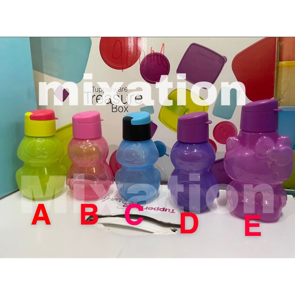 Tupperware Cartoon Eco Bottle 350ml Flip Top frog penguin hello kitty ...