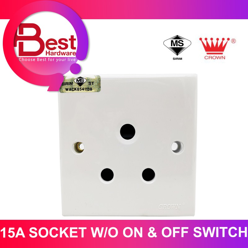 Best hardware - original crown 15a socket - 250v ac flush socket outlet ...