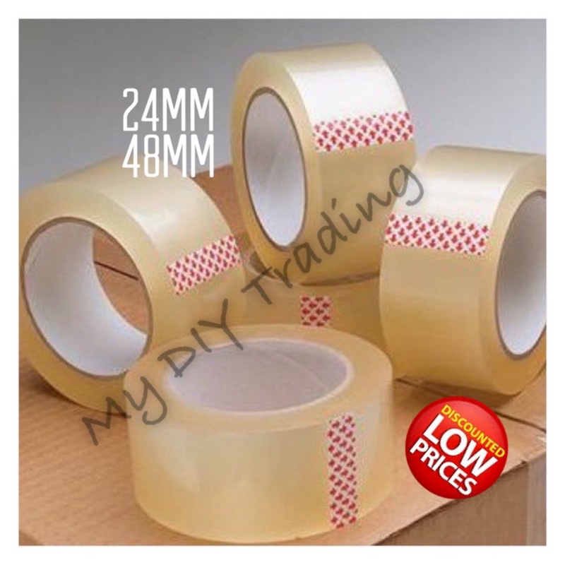 [Ready stock] (MAX 1CTN 120Roll) Opp tape 48mm/24mm transparent tape ...