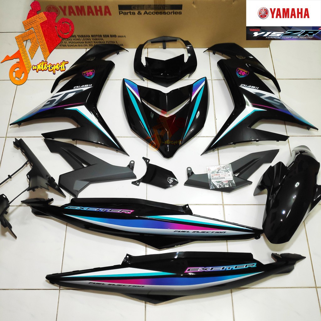 Yamaha Y15 Y15ZR V1 V2 Cover Set Full Black HLY Dan OEM 20th Anniversary Black Original | Shopee ...