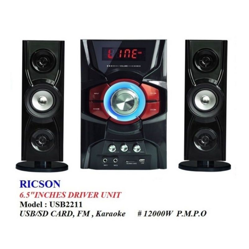 Ricson Multimedia Speaker with Bluetooth Karaoke Radio USB-USB2211 ...