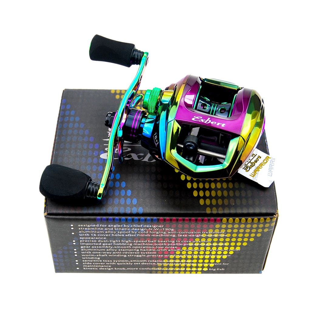 10KG 18+1BB Dazzle Colorful Paint Baitcasting Fishing Reel Magnetic ...