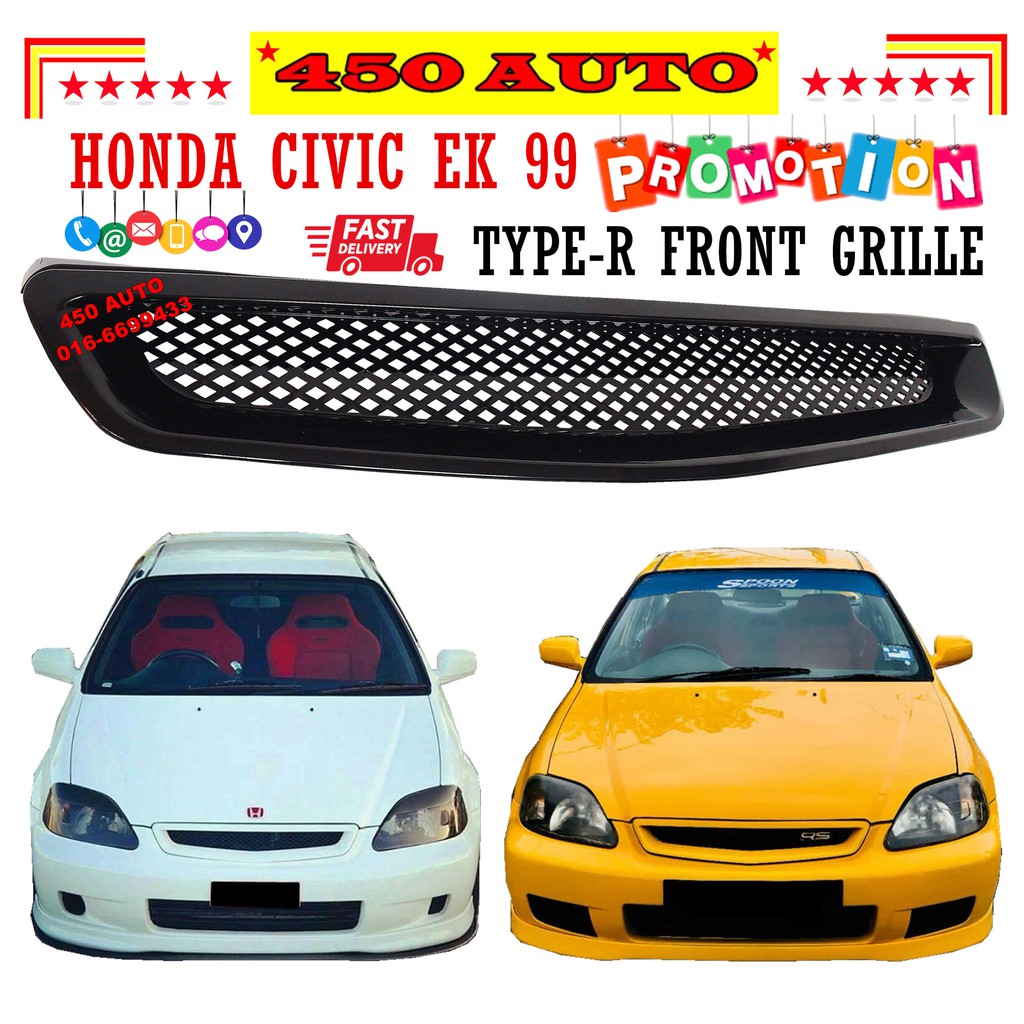 Honda Civic EK99 (99-00) Grill EK9 ABS Front Hood Grille For Honda Civic EK EJ SO4 CX DX EX ...