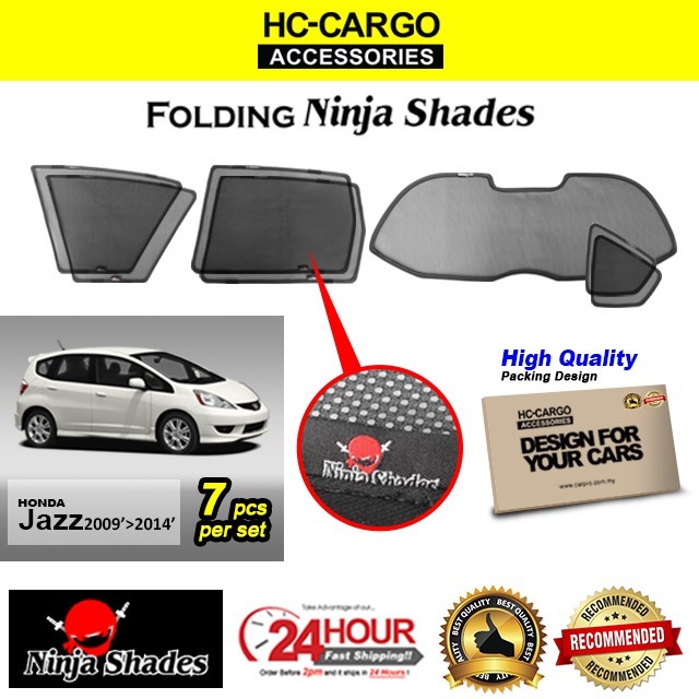 Honda Jazz 2009 - 2014 Magnetic Ninja Shades Sunshade (7pcs) Ninja Sun ...